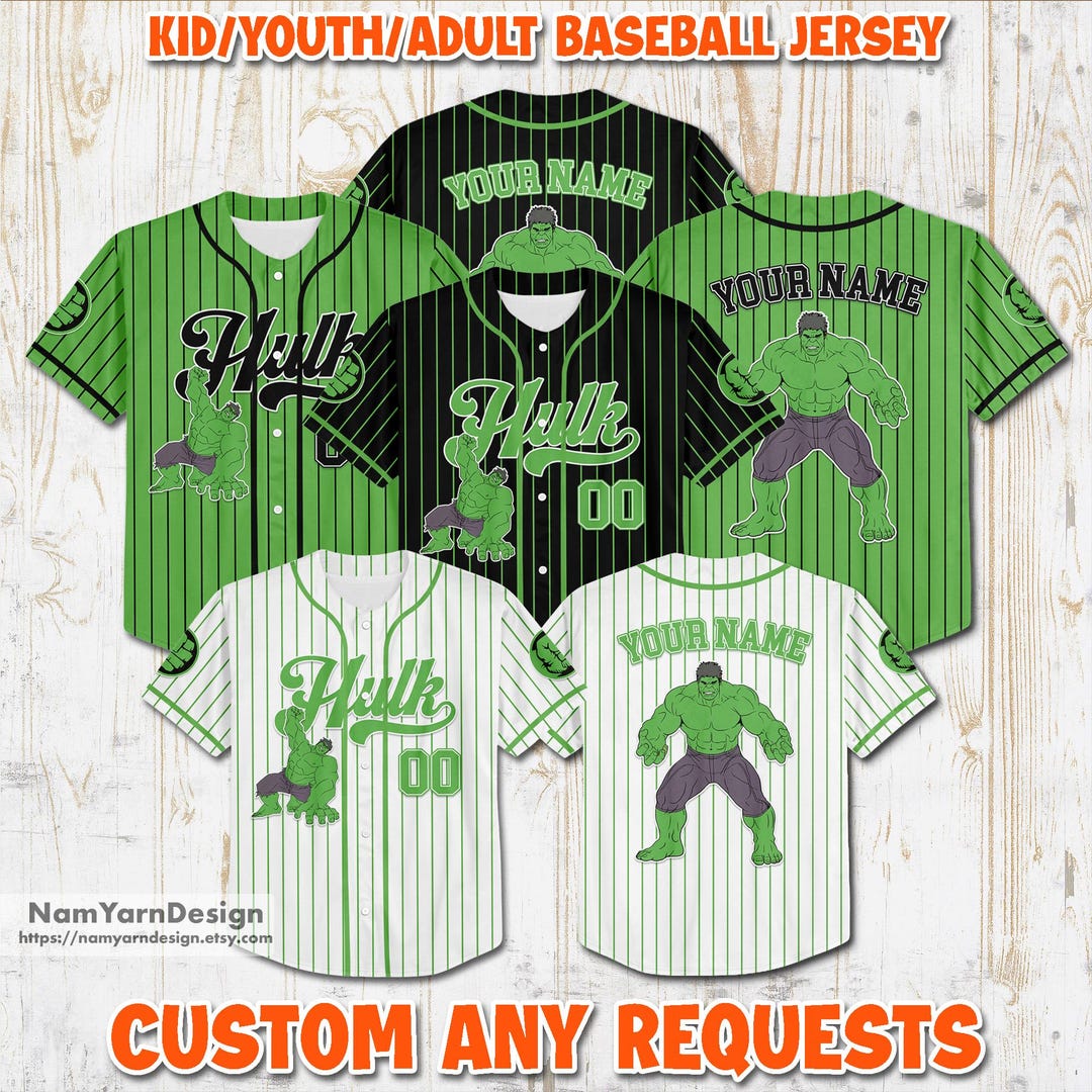 Personalized Marvel Hulk Collection Baseball Jersey, Hulk Superhero ...