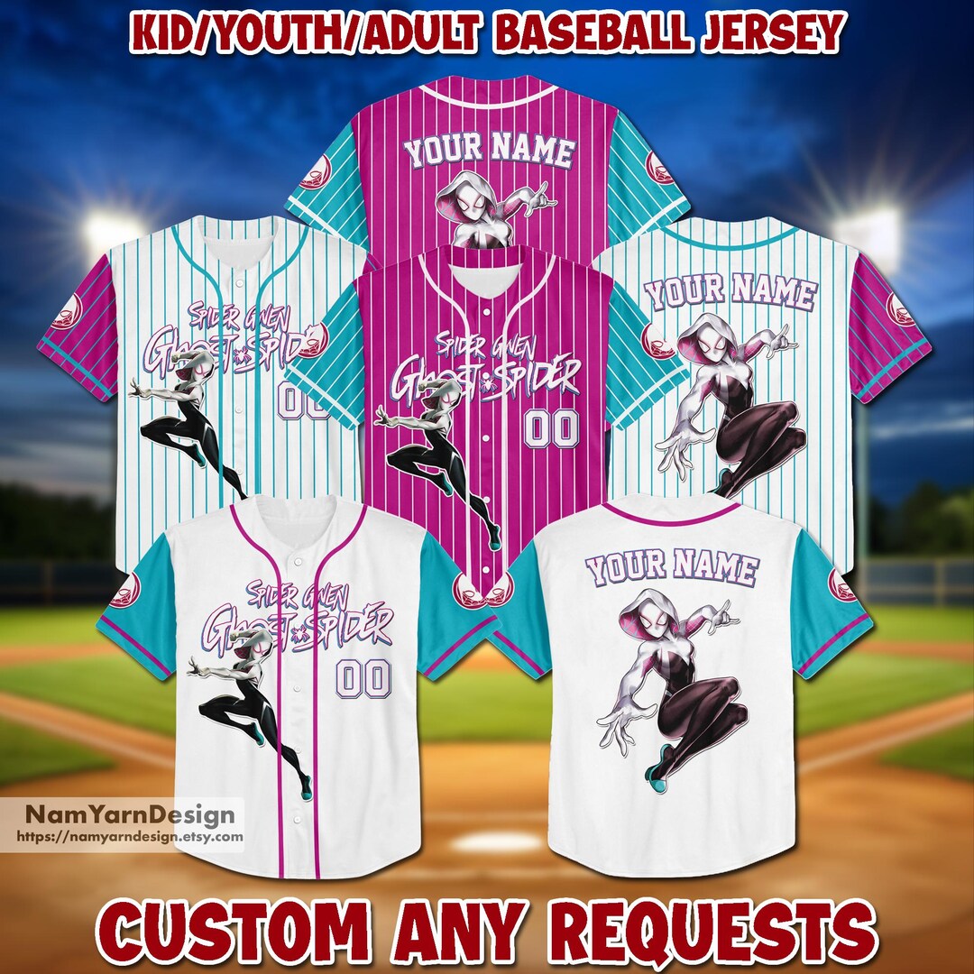 Personalized Spidey Gwen Stacy Baseball Jersey, Spider Verse Team - Etsy