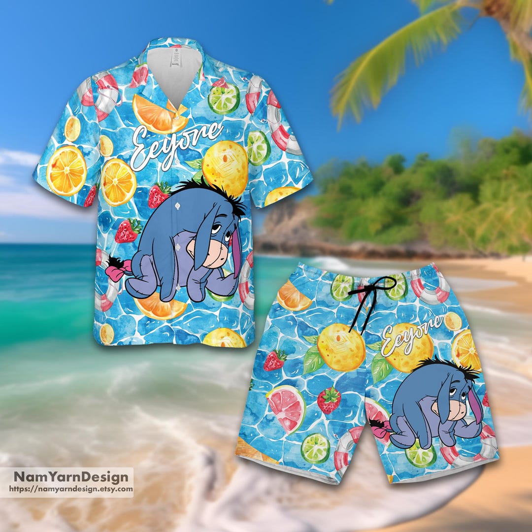 Eeyore Winnie the Pooh Hawaiian Shirt, Disney Eeyore Button up Shirt ...
