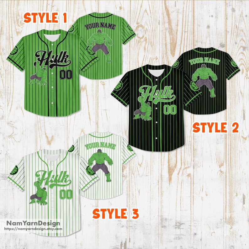 Personalized Marvel Hulk Collection Baseball Jersey, Hulk Superhero ...