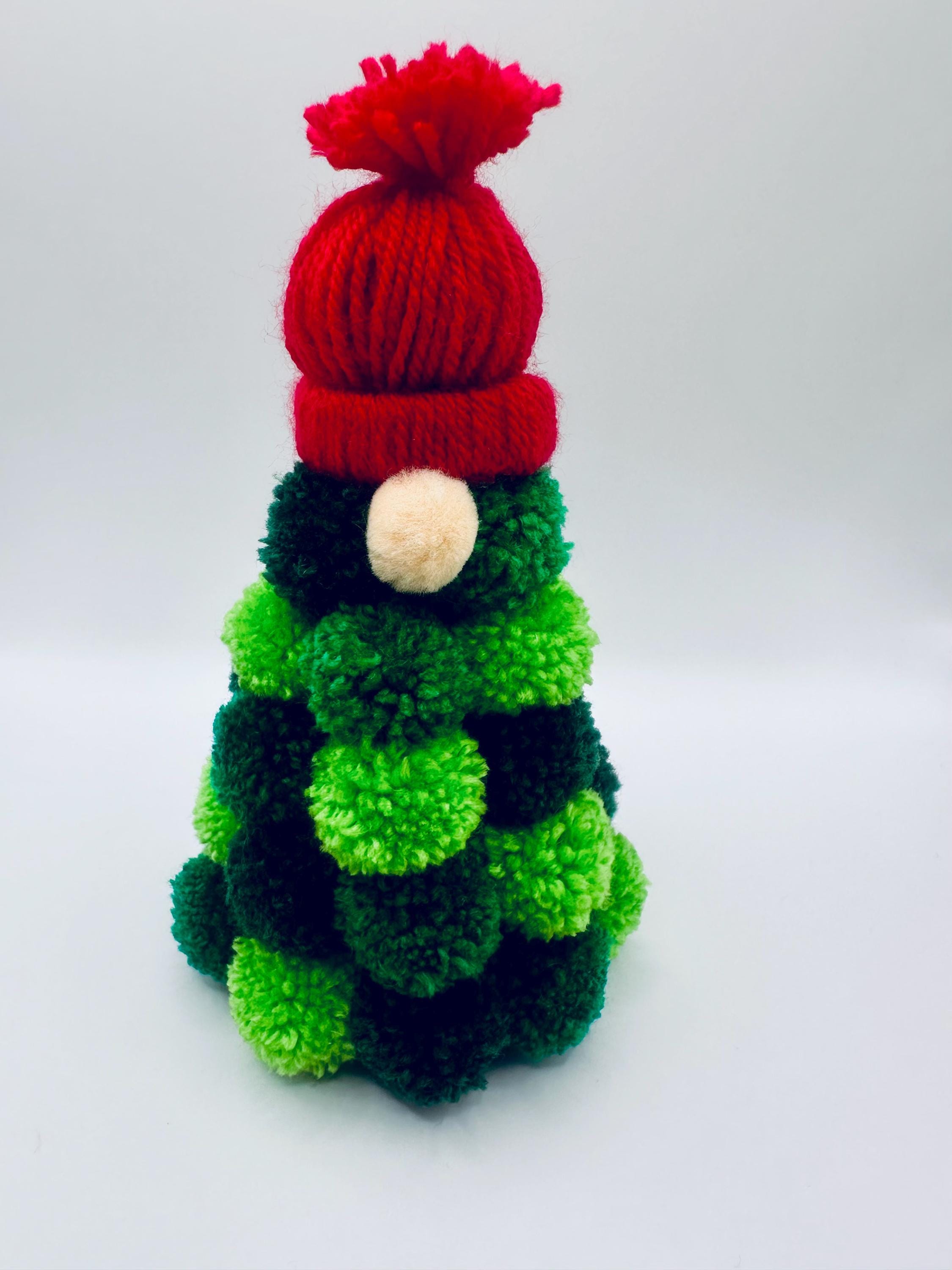 Handmade Yarn Pompom Christmas Gonk Tree: Red Hat Gnome Decor - Etsy