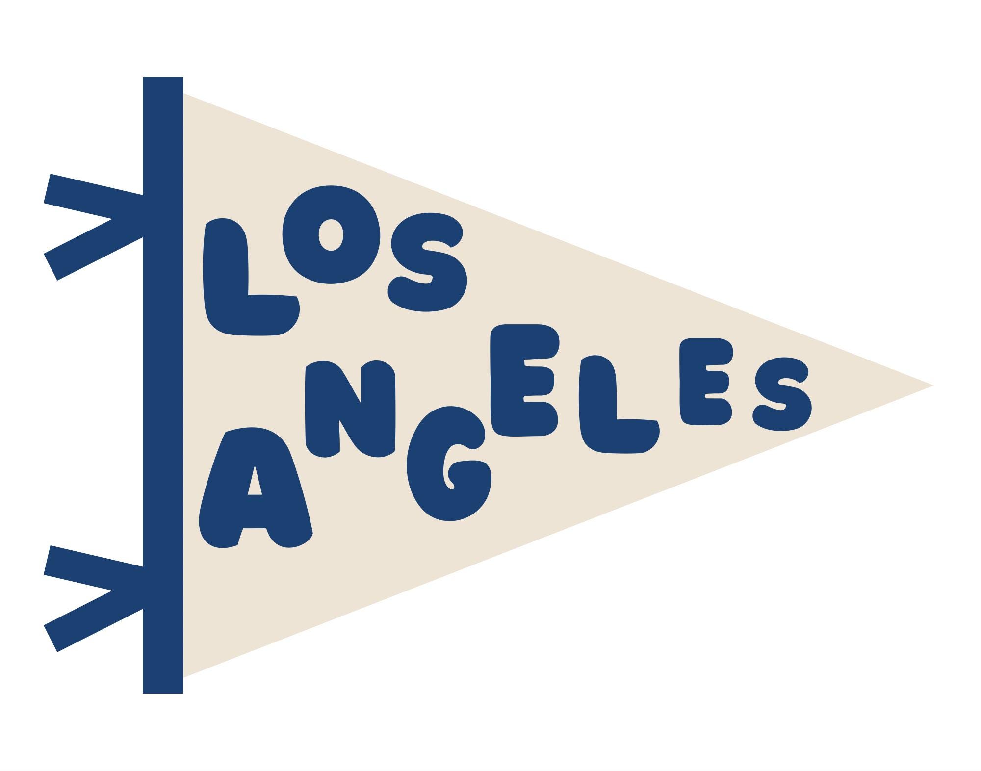 Los Angeles City Vintage Pennant Poster Print Digital Download - Etsy