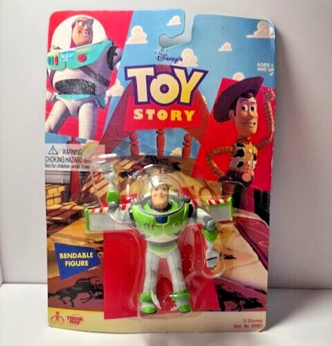 Vintage Toy Story Buzz Lightyear Bendable Action Figure Thinkway 1995 ...