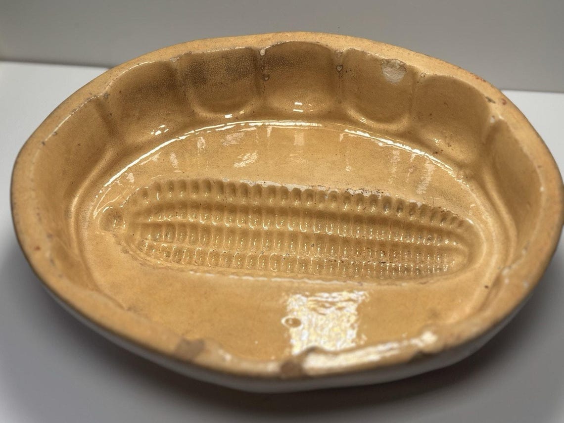 Yellowware Food Mold Corn Design Circa 1900 - Etsy