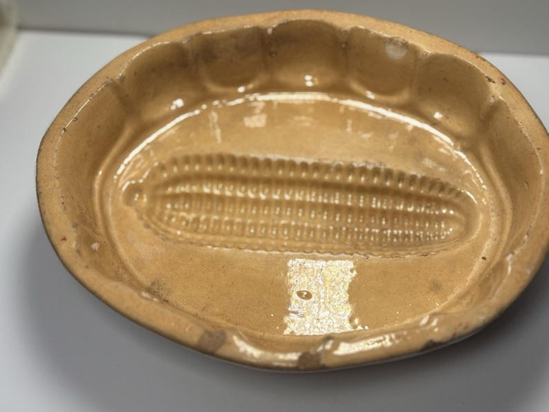 Yellowware Food Mold Corn Design Circa 1900 - Etsy