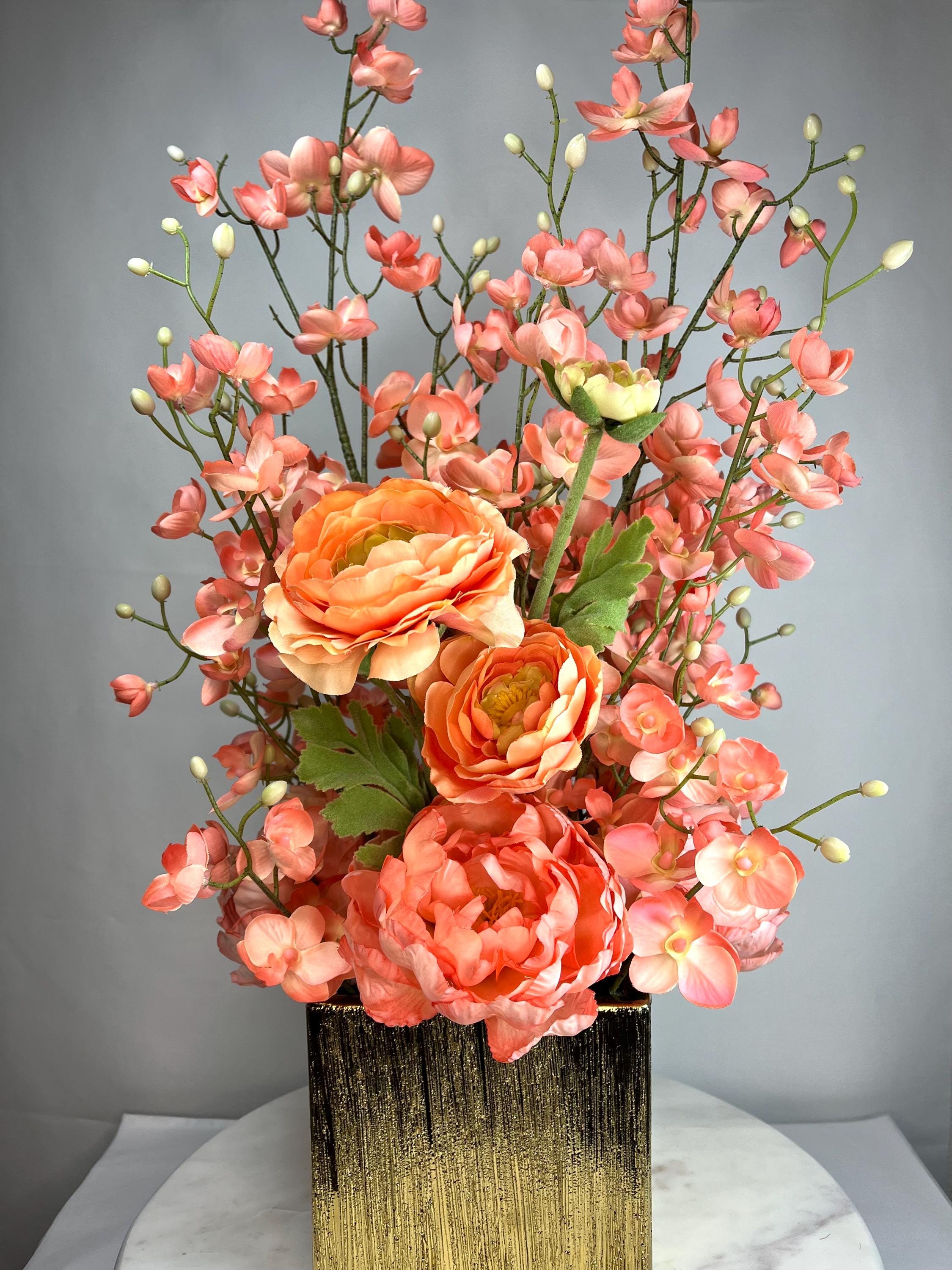 Elegant Peach Color Floral Arrangement - One-of-a-kind - Stunning Gift ...