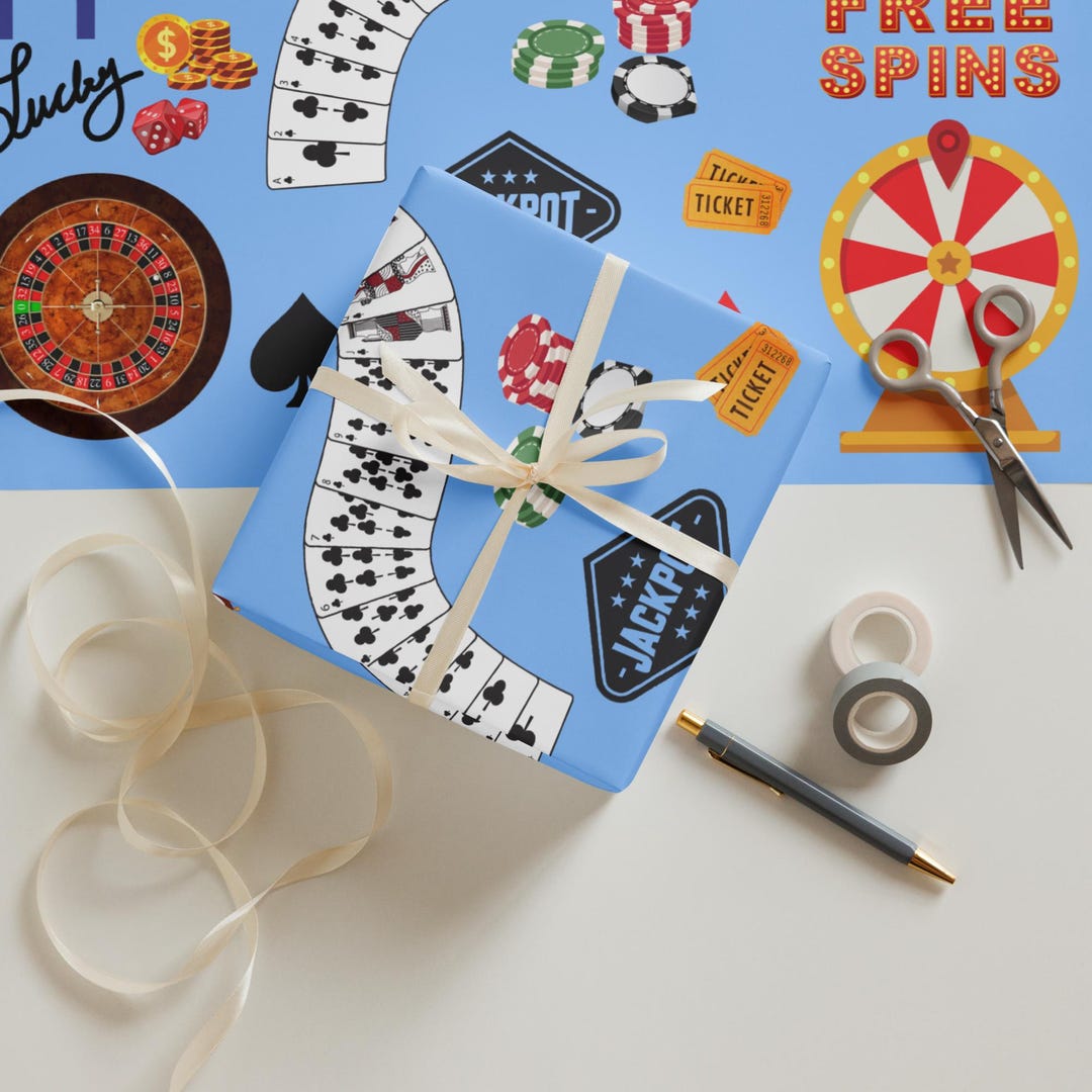 Las Vegas Casino Wrapping Paper Sheets (set of 3): Poker, Blackjack ...