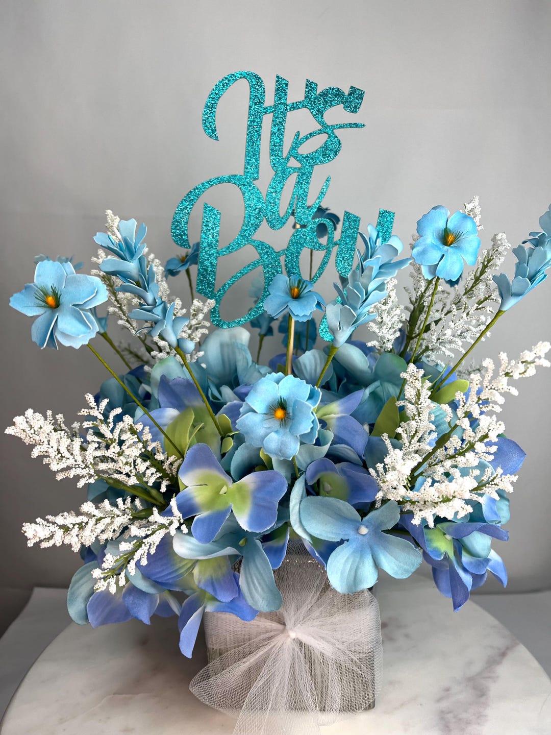 It’s a Boy Floral Arrangement - Baby Shower Decor - Sip & See Decor ...