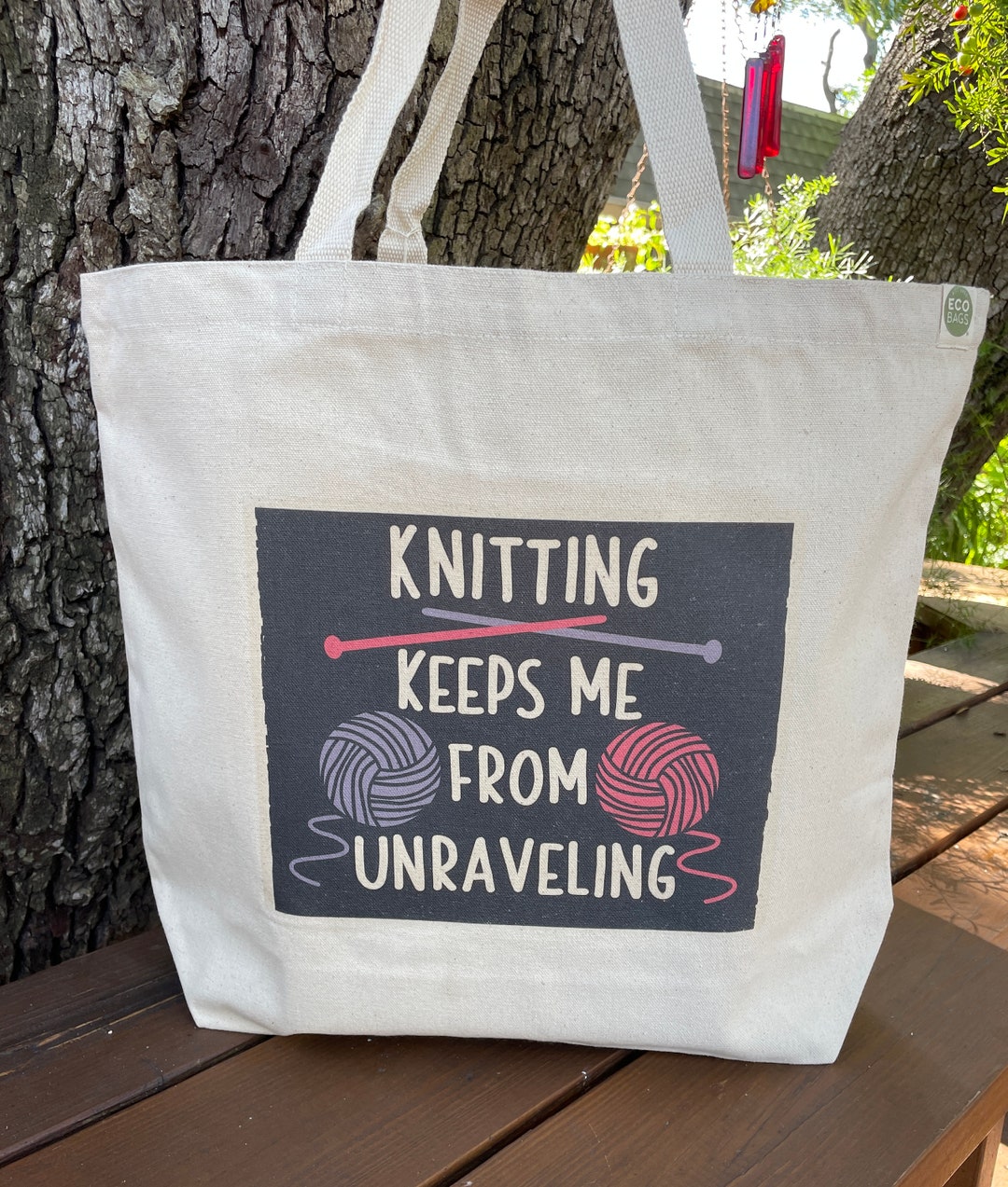 Large Canvas Knitting Tote - Large and Small Canvas Bags - Knitting Bag ...