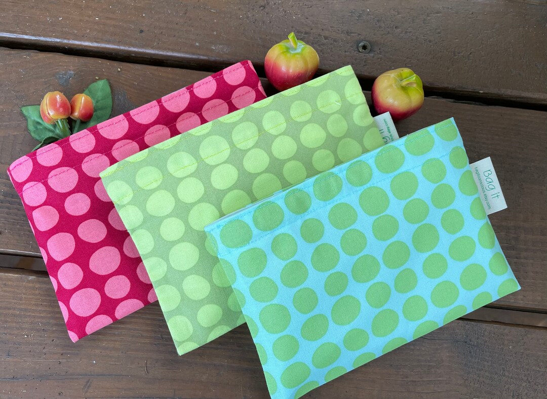 Reusable Snack Bags Reuse Snack Bag Fabric Snack Bag Waste Free Snack ...