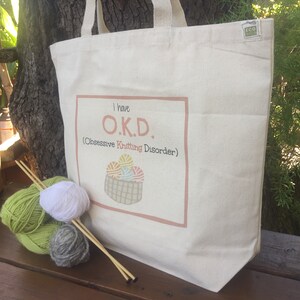 Knitting Tote Large Canvas Knitting Bag Large and Small Canvas Bags ...