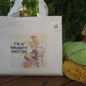 Large Canvas Knitting Bag Large and Small Canvas Bags - Etsy