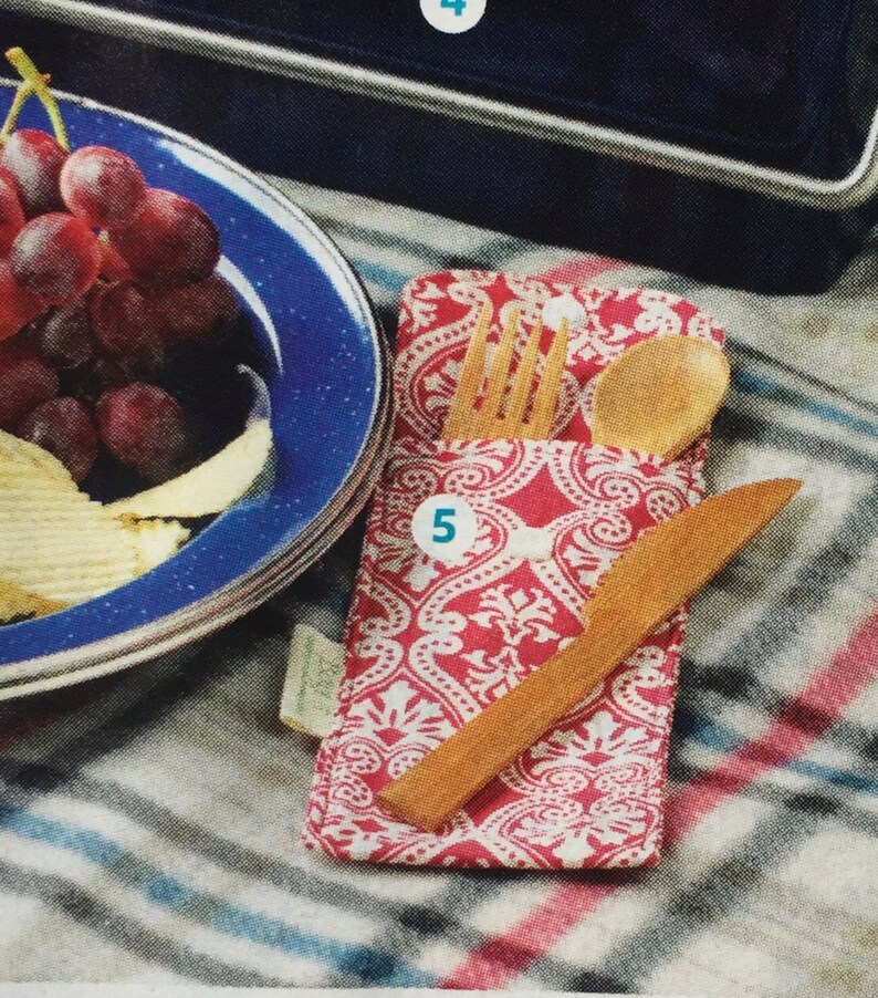 Travel Carrying Pouch and Bamboo Cutlery - Picnic Cutlery Case - Fabric ...