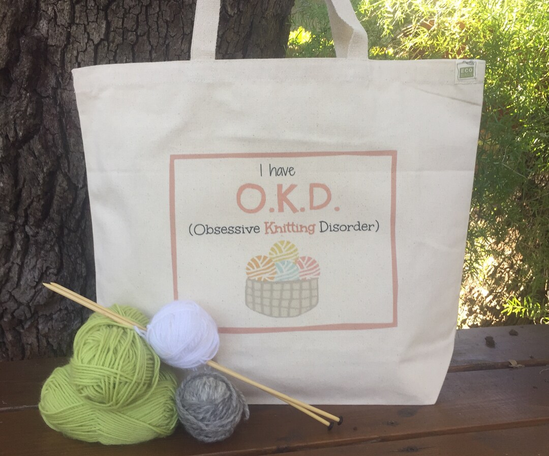 Knitting Tote Large Canvas Knitting Bag Large and Small Canvas Bags ...