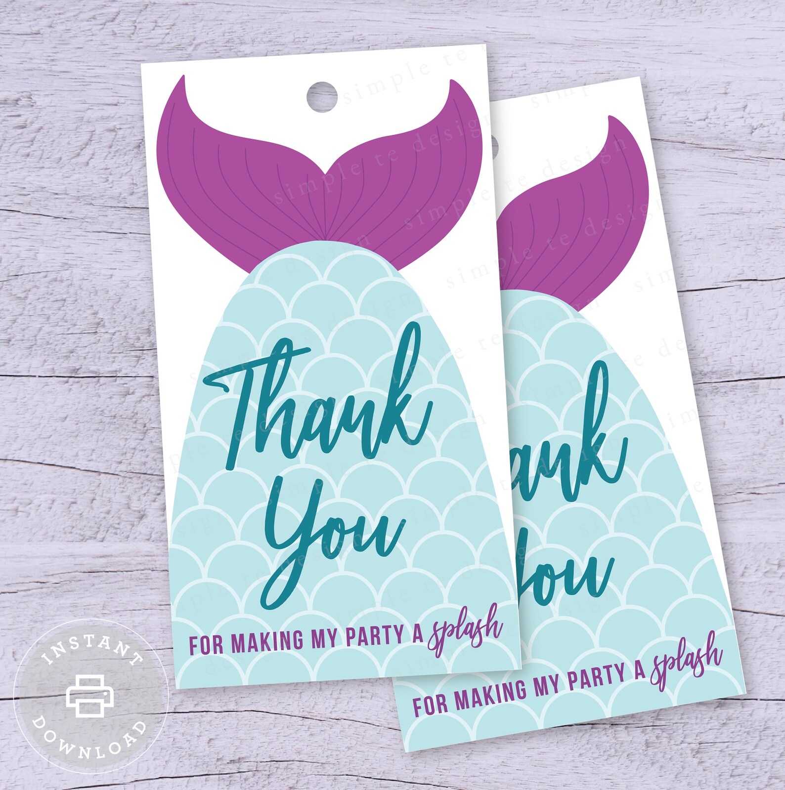 Mermaid Tail Tag. Mermaid Tag. Mermaid Tail Gift Tags. Printable PDF ...