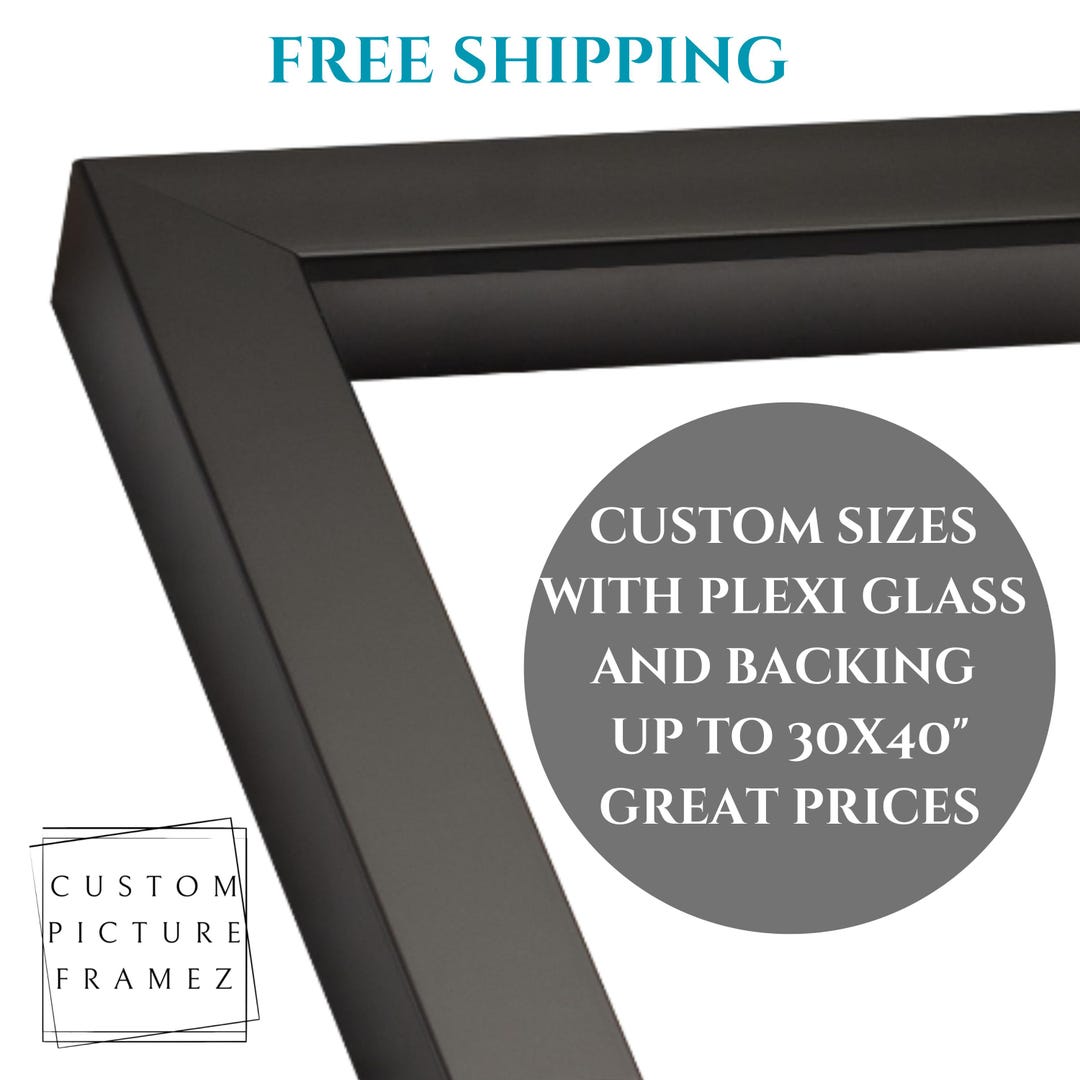 Black Gallery Square Solid Wood Picture Frame-custom Sizes Available up ...