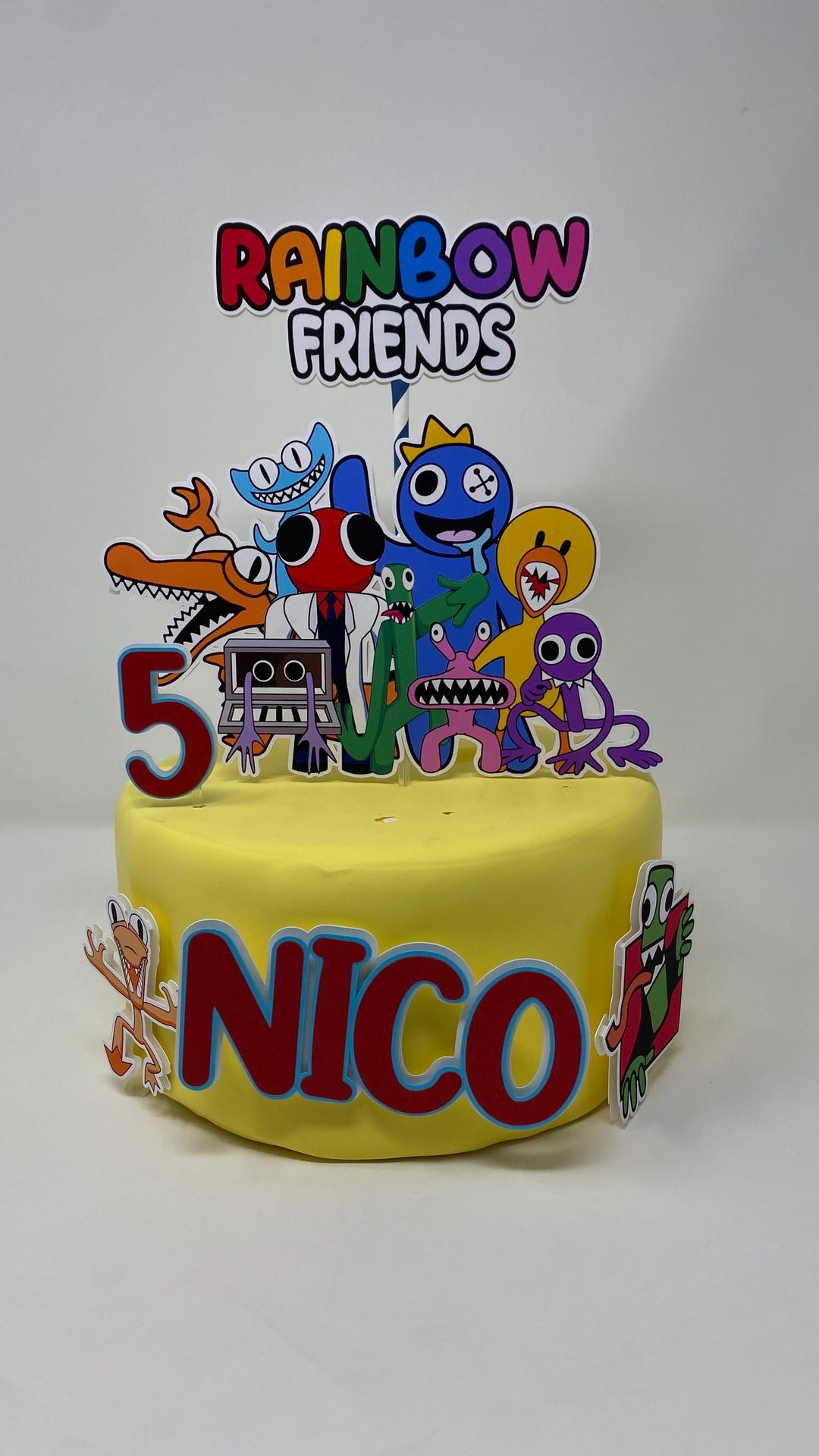 Rainbow Friends Cake Topper - Etsy