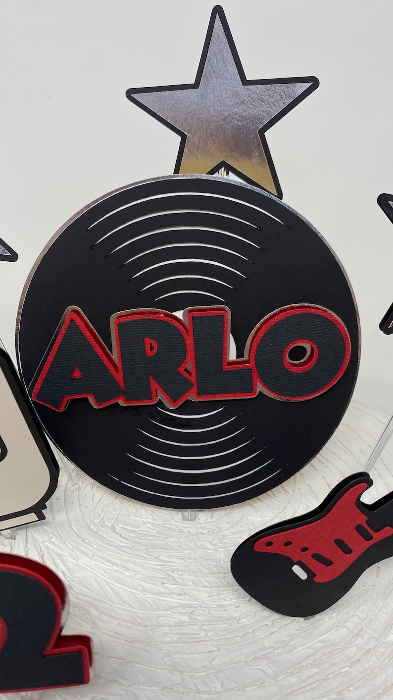 Rock in Roll Cake Topper - Etsy