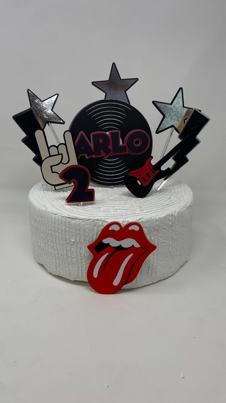 Rock in Roll Cake Topper - Etsy