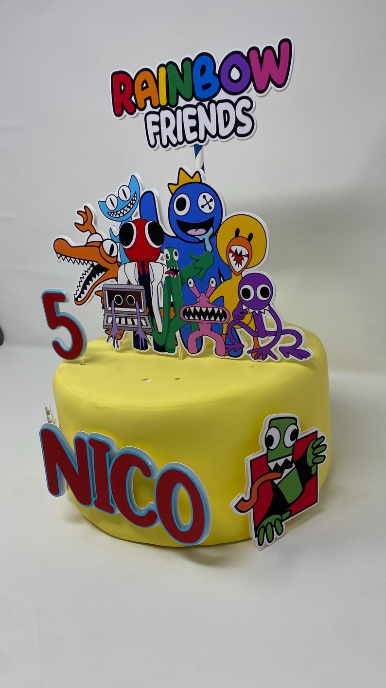 Rainbow Friends Cake Topper - Etsy