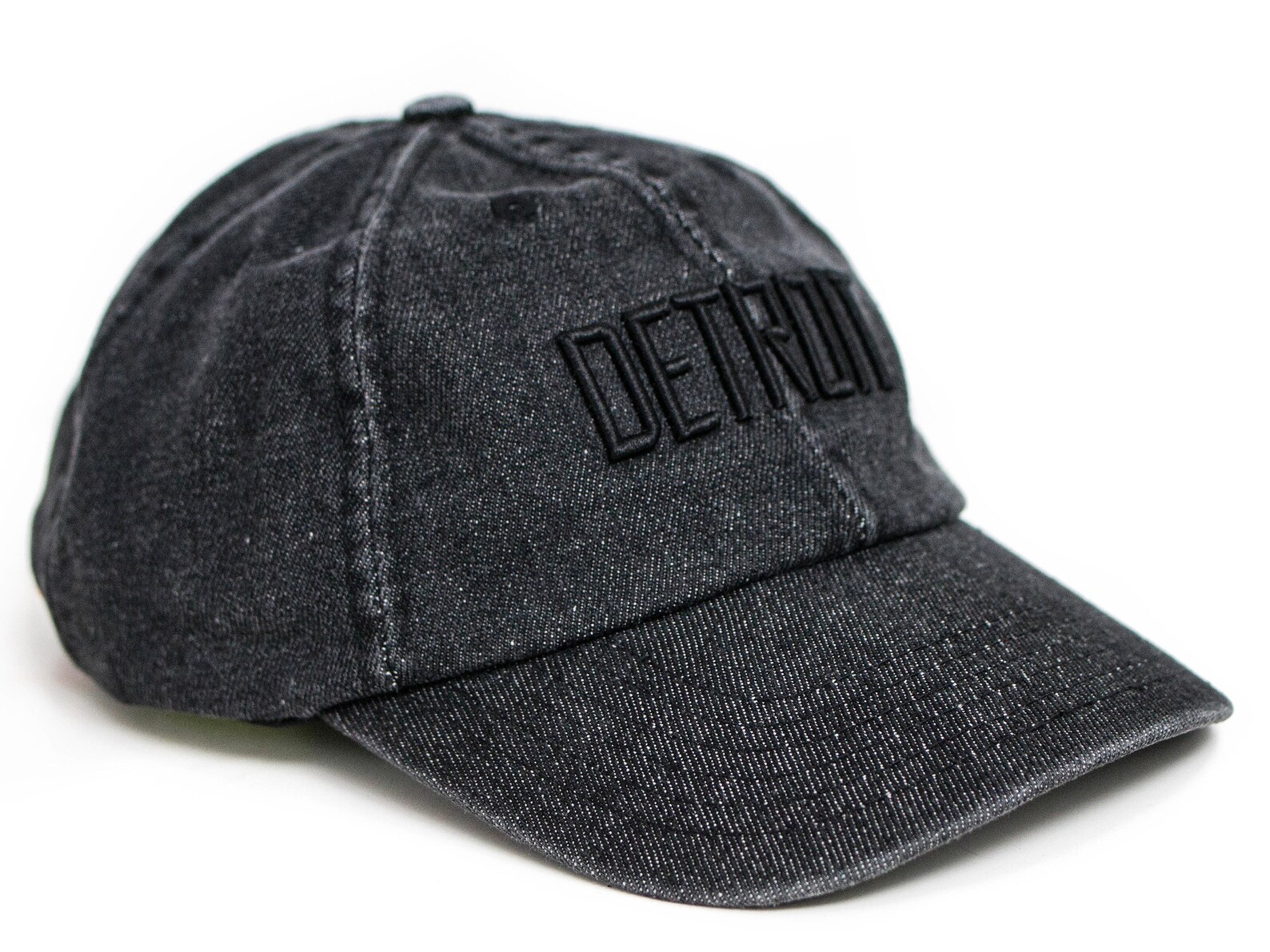 Black Washed Denim Detroit Snapback Hat - Etsy