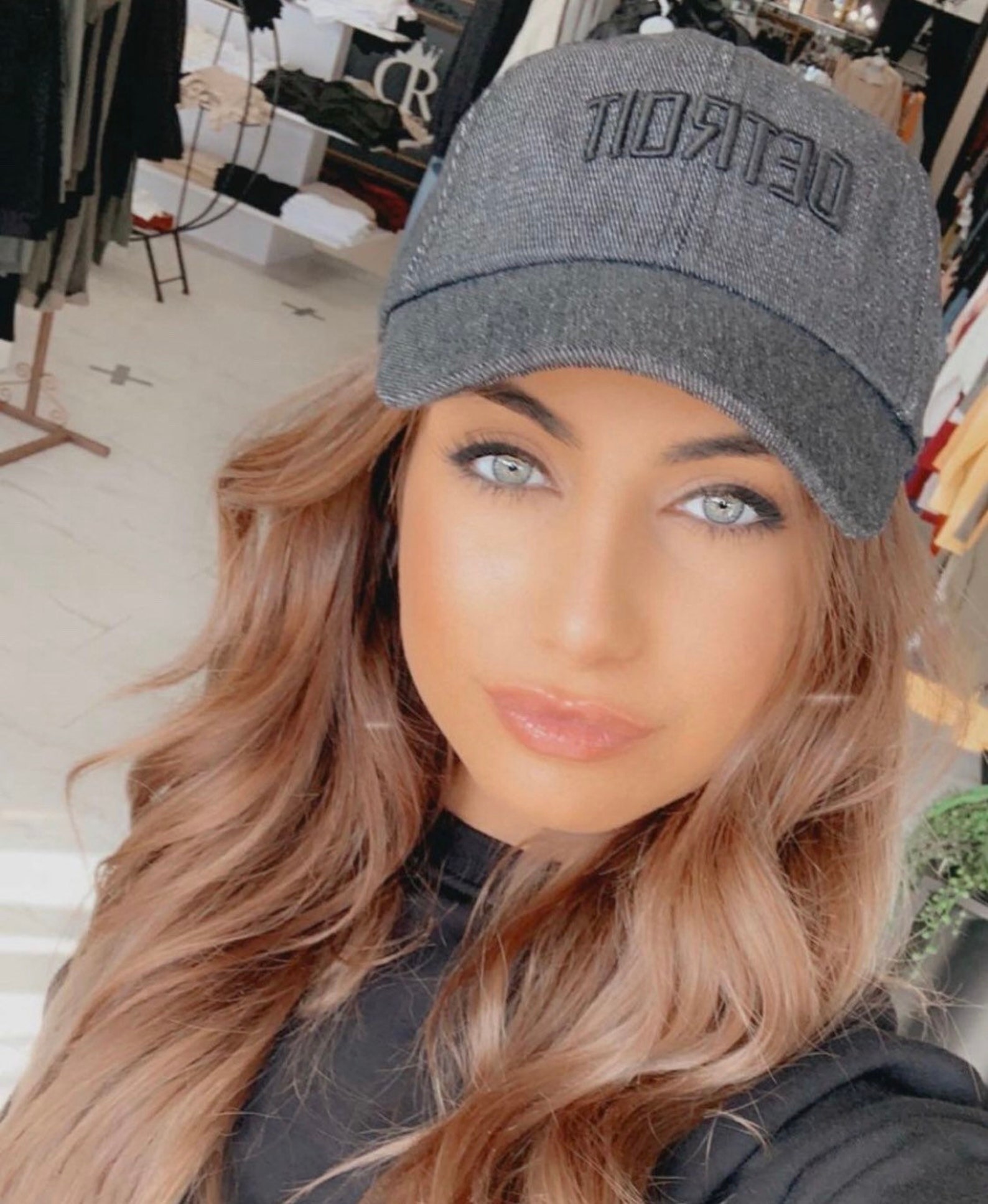 Black Washed Denim Detroit Snapback Hat - Etsy