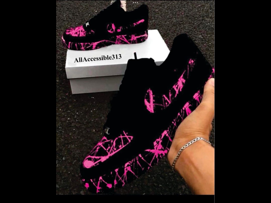 Custom Black Air Force Ones - Etsy