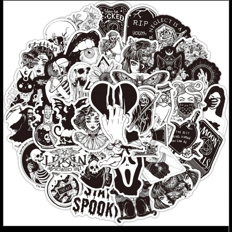 Black and White Sticker Pack - Etsy