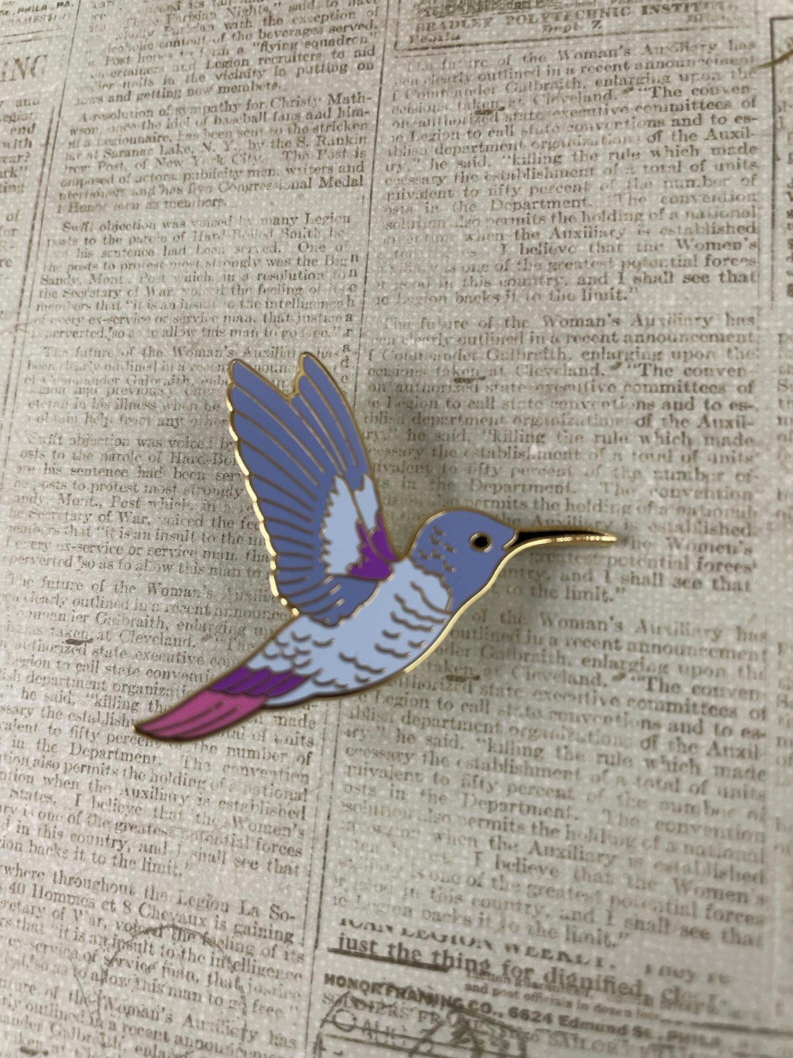 Hummingbird Enamel Pin - Etsy