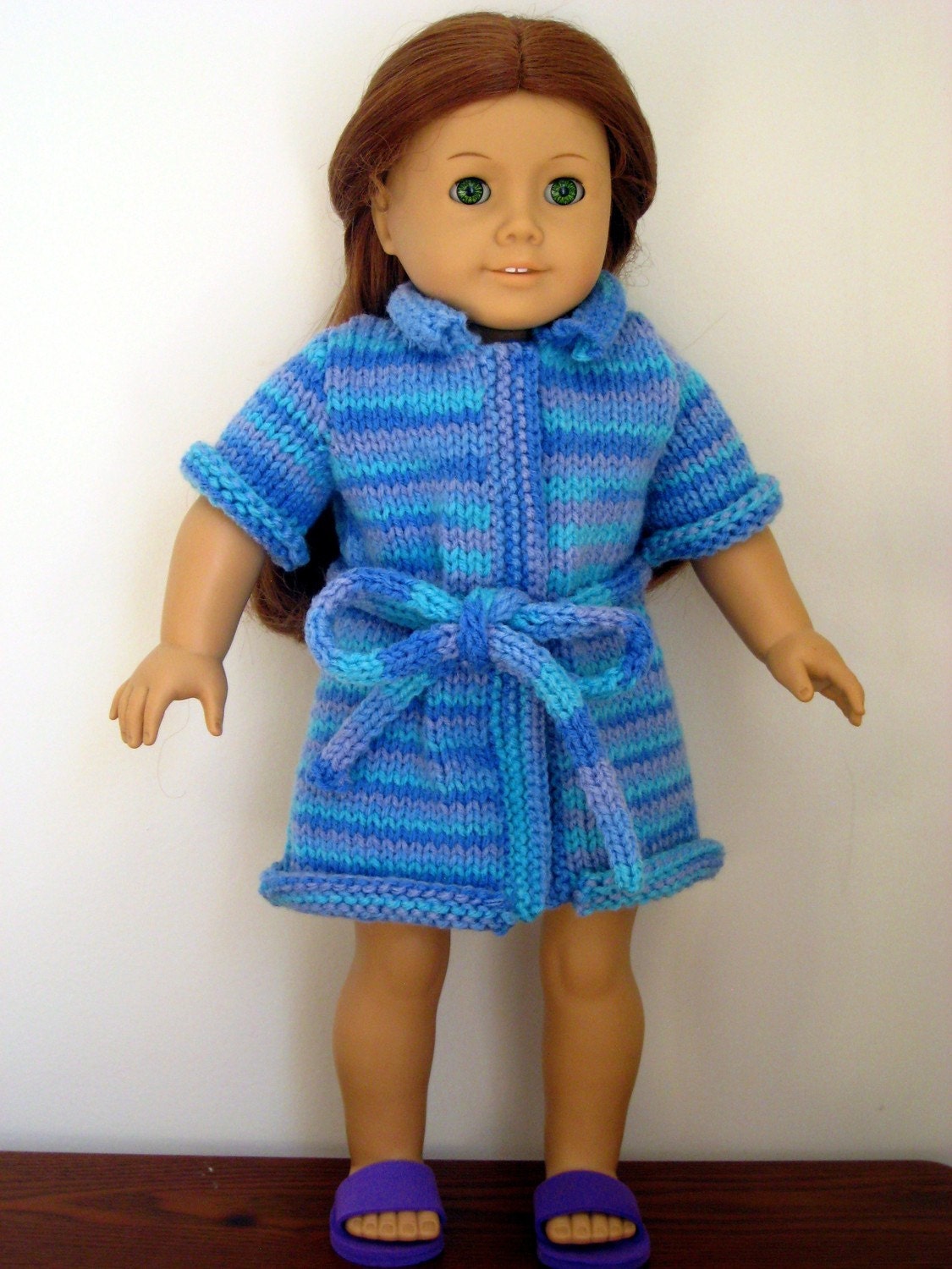 Instant Download PDF Knitting Pattern, Bath Robe for American Girl Doll ...
