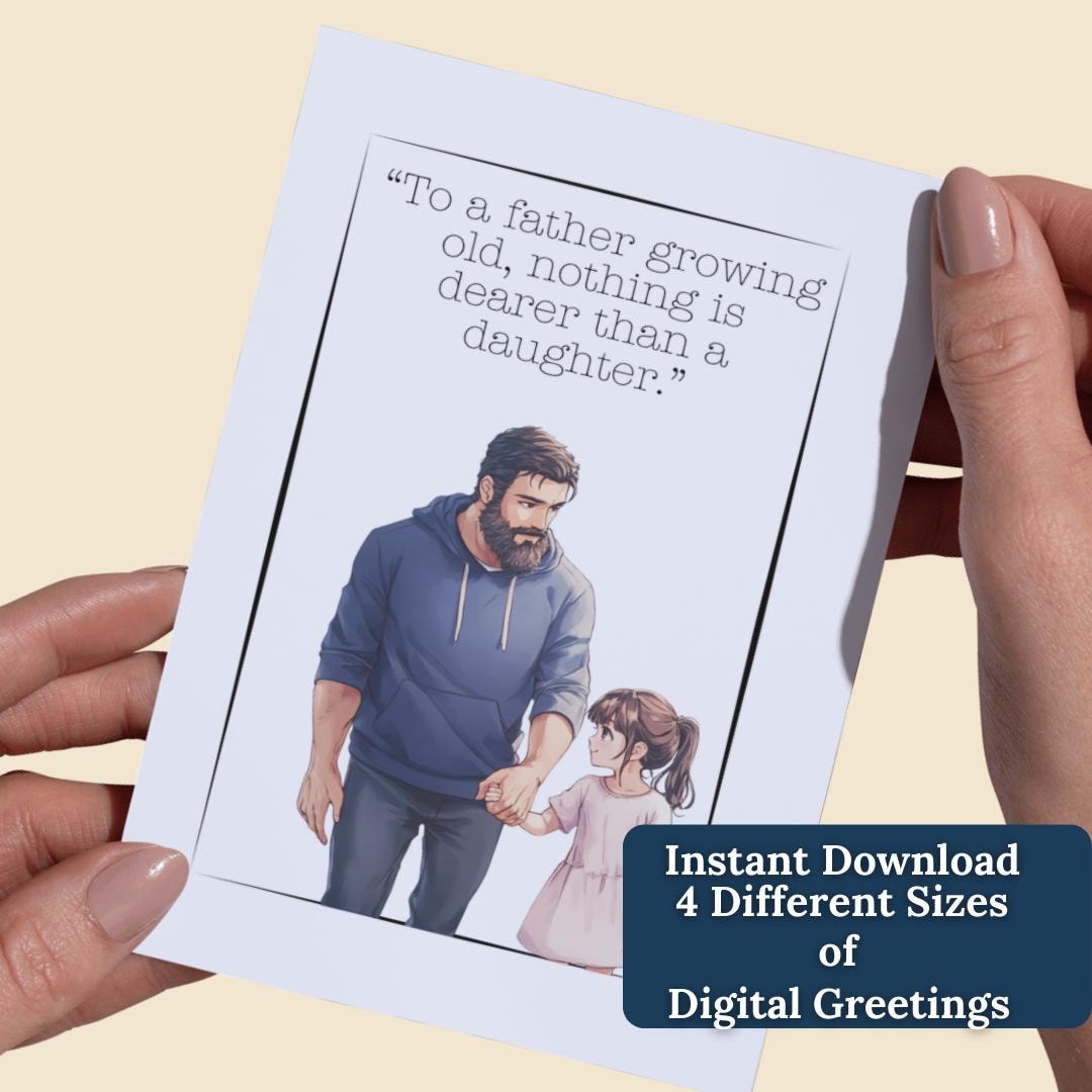 Father and Daughter Card | Printable Father’s Day Card | Birthday Card ...