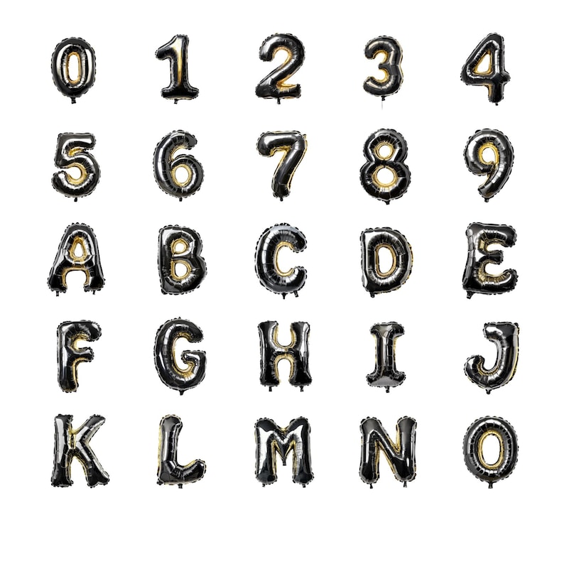 Black Foil Balloons Clipart Foil Balloon Numbers Clipart Black Friday ...