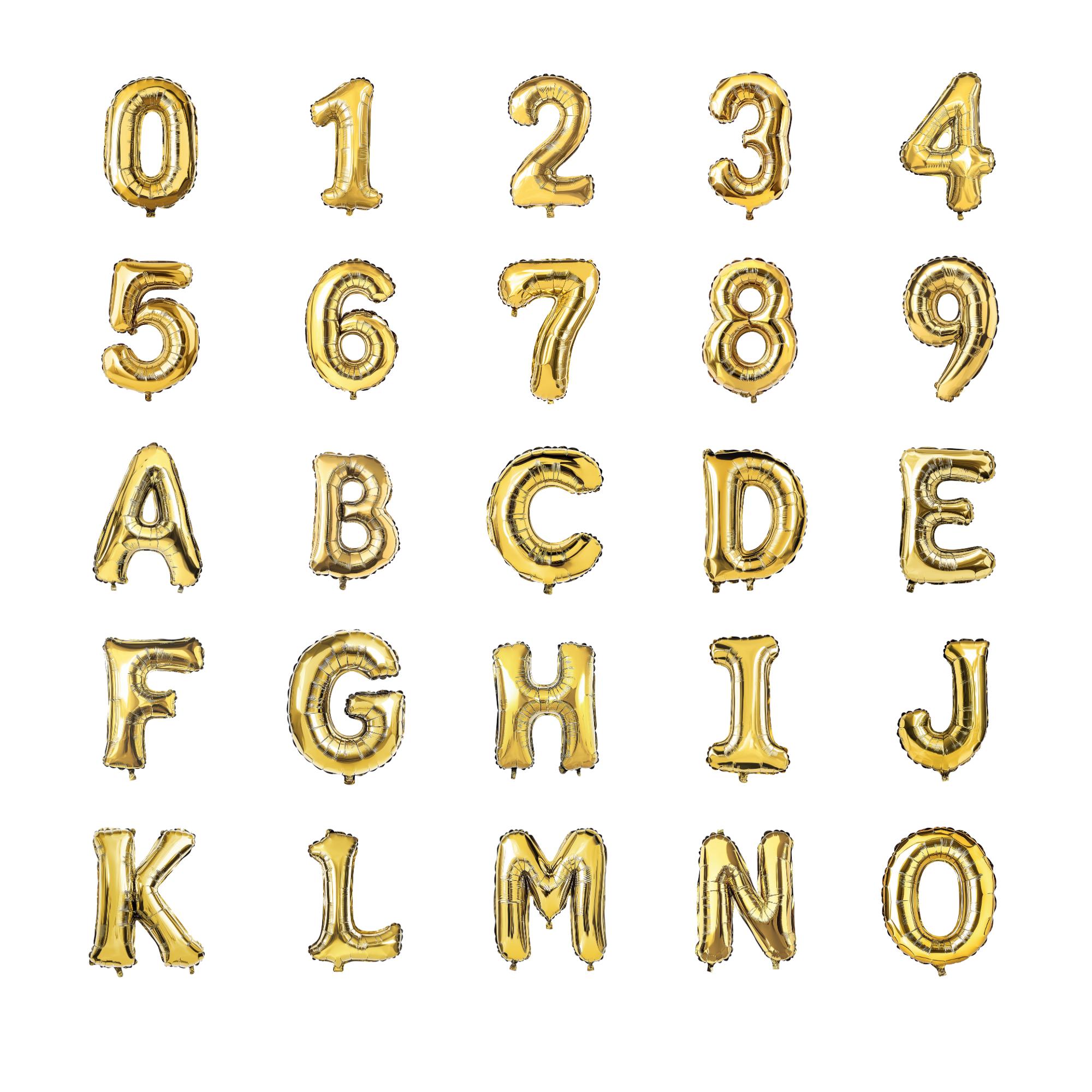 Gold Balloon Numbers Clipart Set Foil Balloon Clipart Party Celebration ...