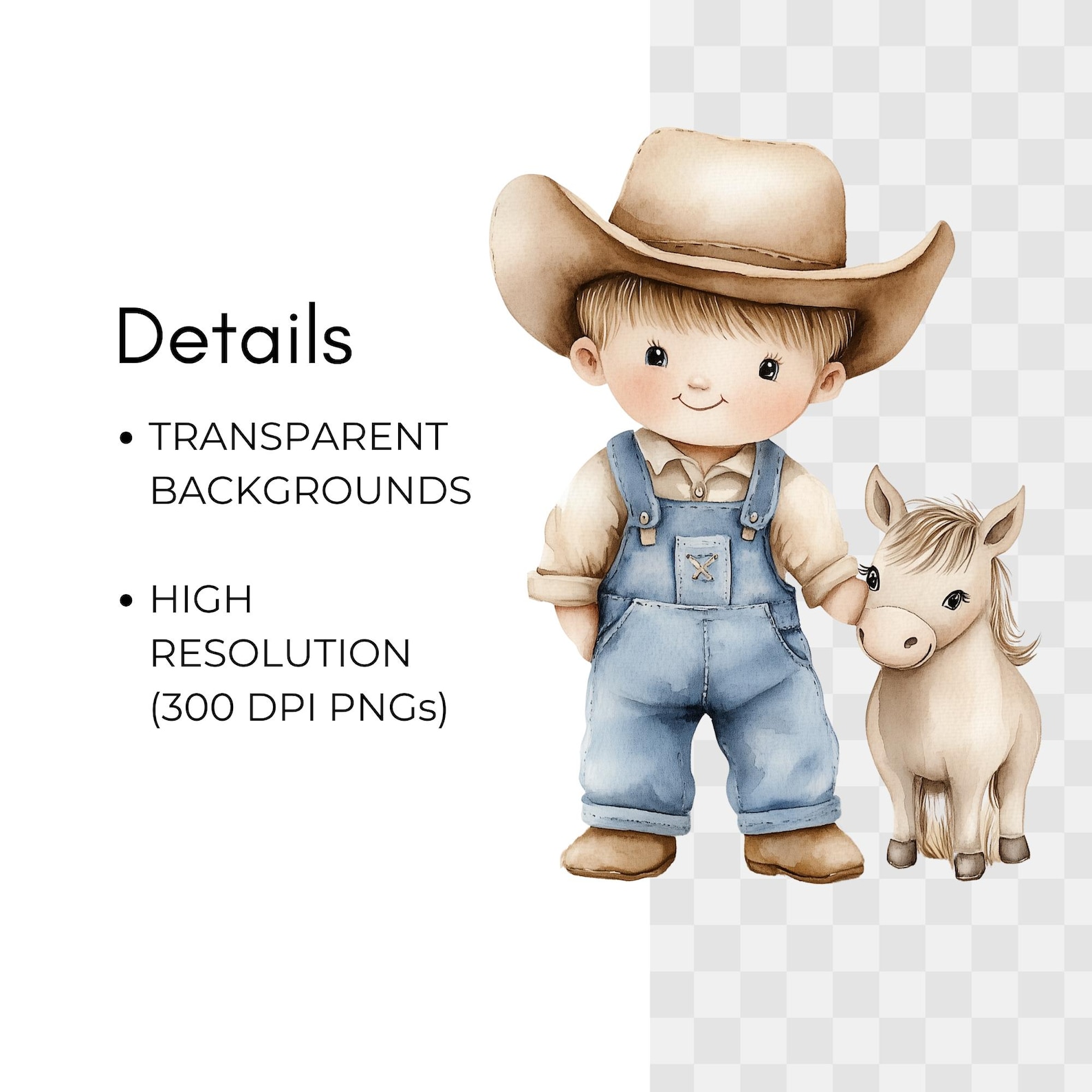 Cute Baby Boy Cowboy Clipart PNG Wild West Clipart Baby Boy Western ...