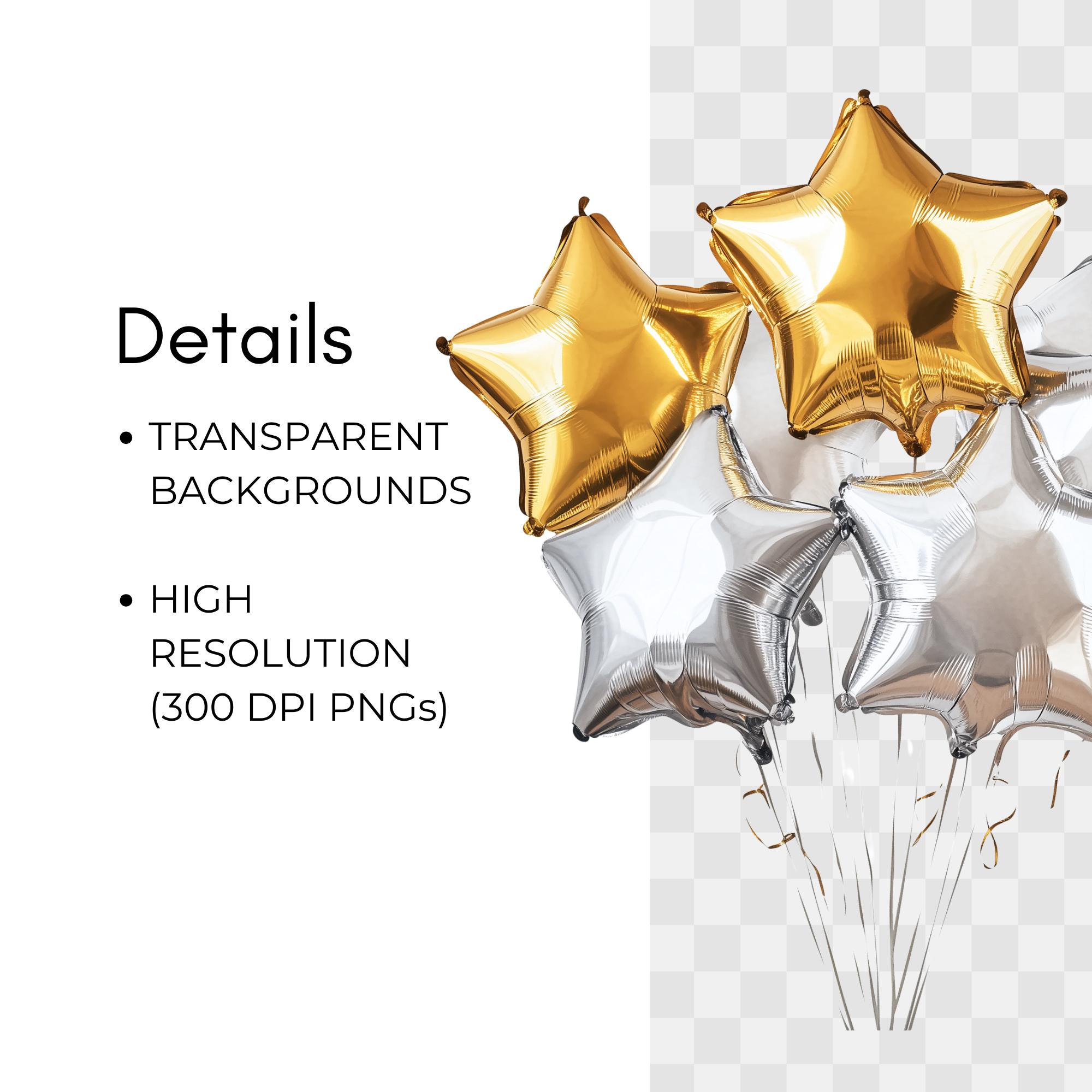 Gold Balloon Numbers Clipart Set Foil Balloon Clipart Party Celebration ...