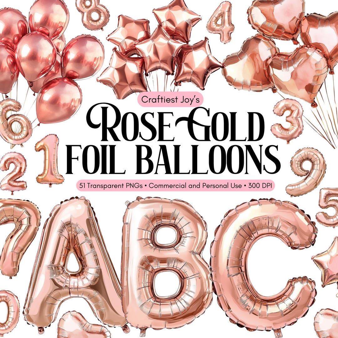 Rose Gold Foil Balloons Number Rose Gold Letter Balloons Rose Gold ...
