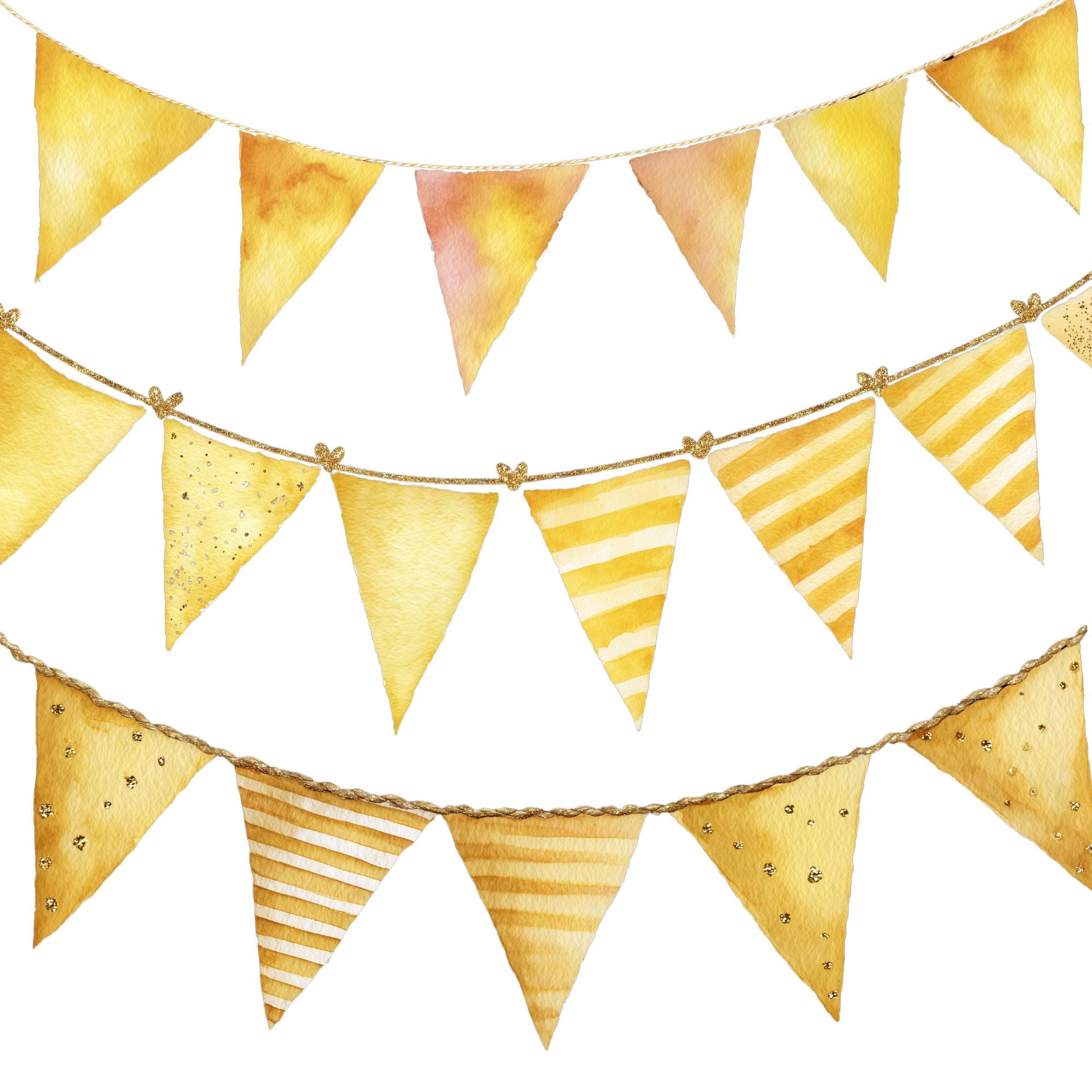 Watercolor Bunting Clipart: Boho Party Flags (PNG Digital Download - Etsy