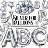 Silver Font, Silver Alphabet Clipart, Silver Foil Alphabet, Silver ...