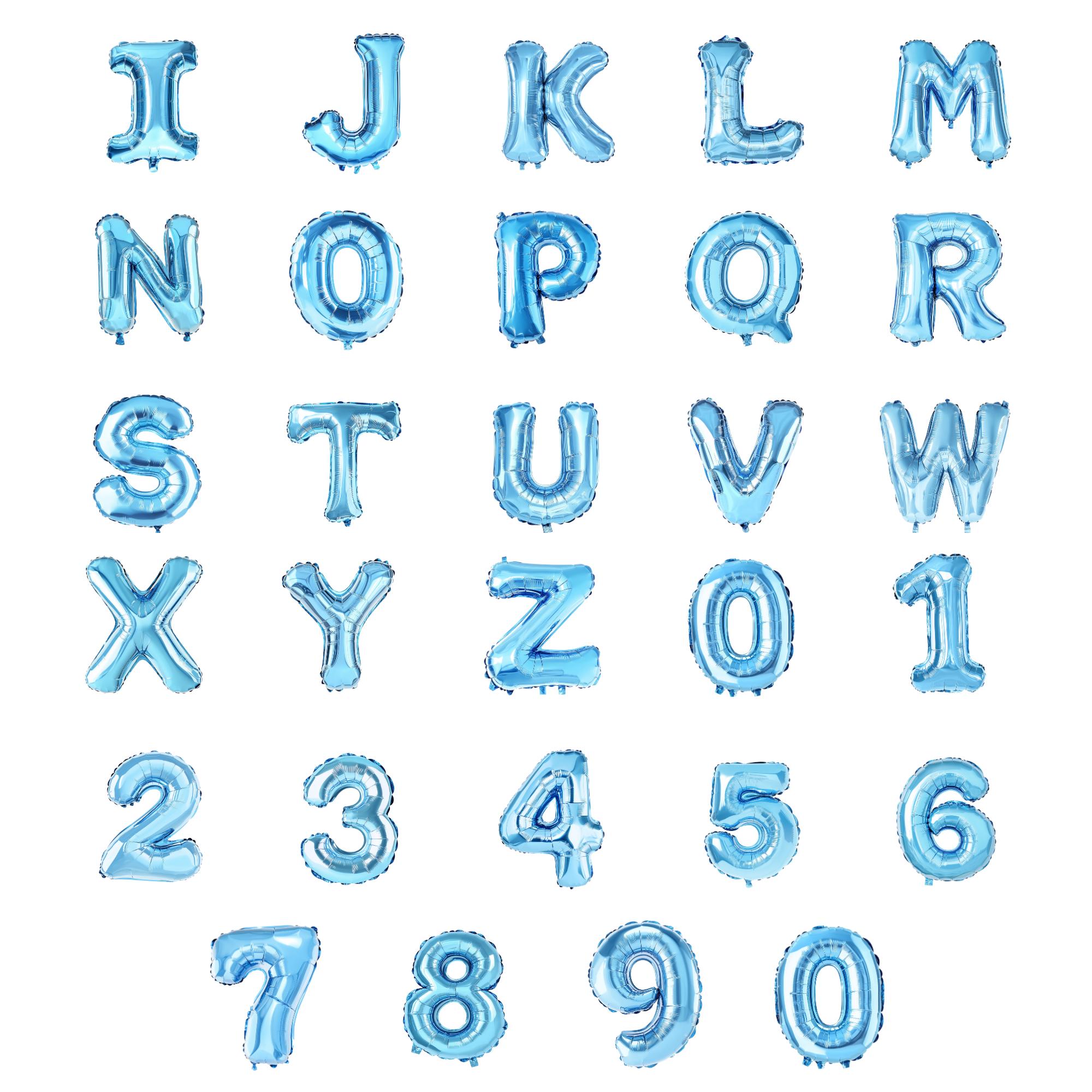 Blue Foil Balloon Number Blue Letter Balloon Blue Alphabet Party ...