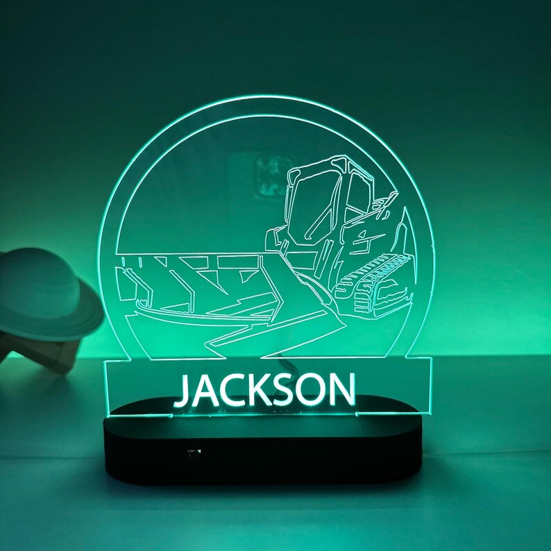 Customizable Excavator RGB Led Lamp, Excavator Driver Name Light ...
