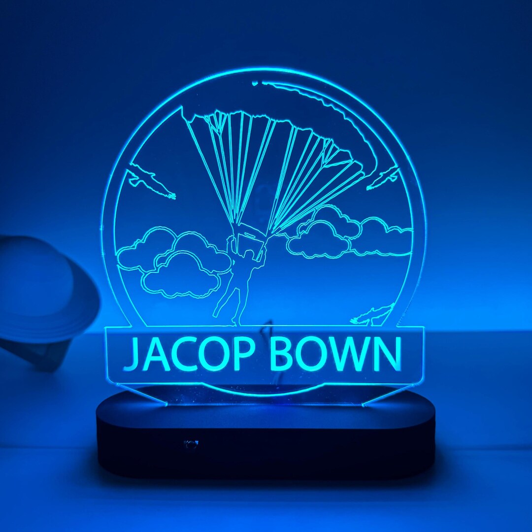 Custom Skydiving RGB Night Light, Parachute 3D Desk Lamp, Advanture ...