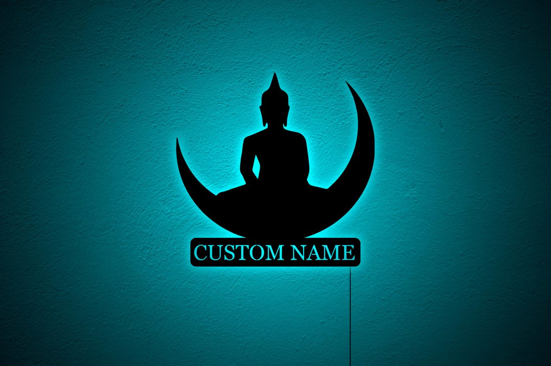 Custom Buddha RGB LED Wall Light, Meditation Room Wall Art, Buddhism ...