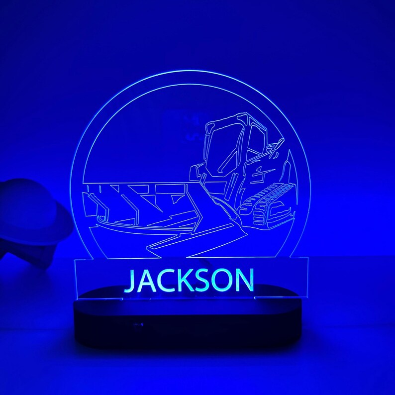 Customizable Excavator RGB Led Lamp, Excavator Driver Name Light ...