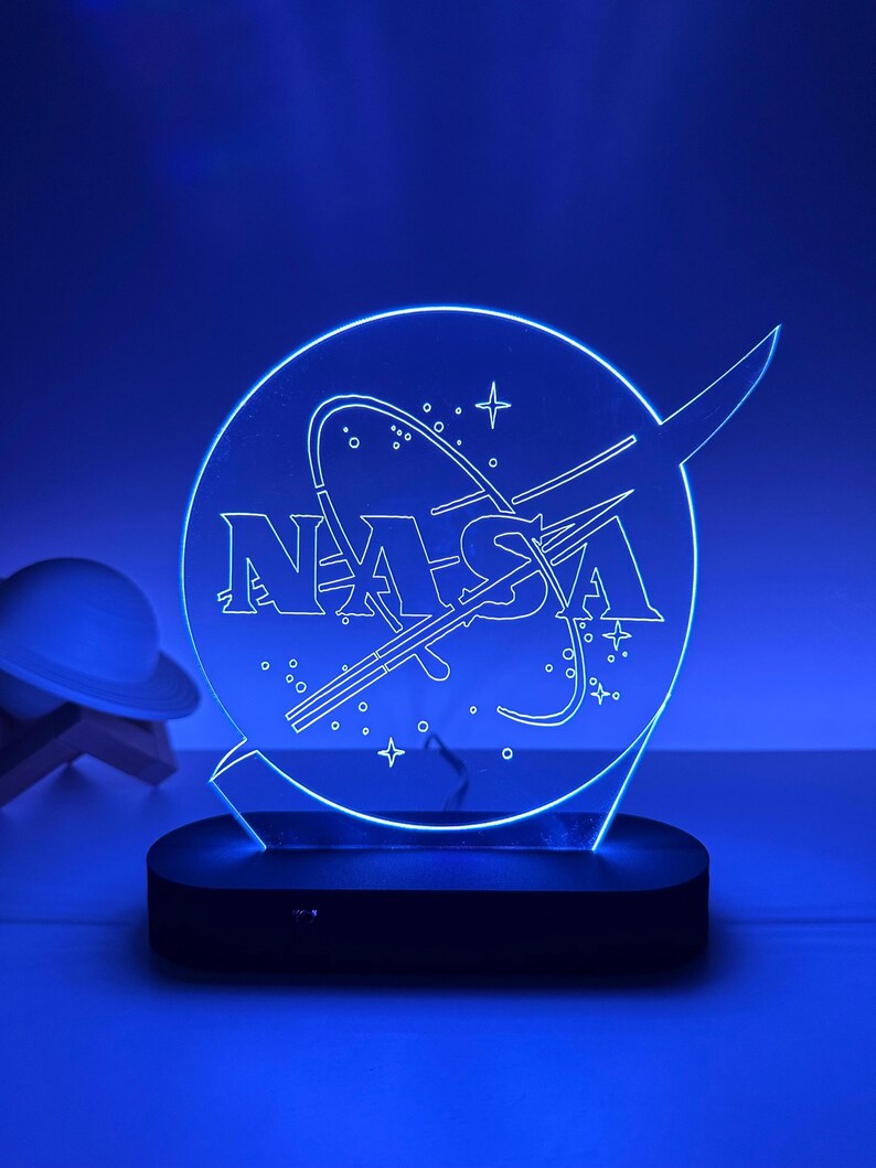 3D ledlamp NASA-logo, decoratief ruimtelogo, cadeaus voor NASA-fan ...