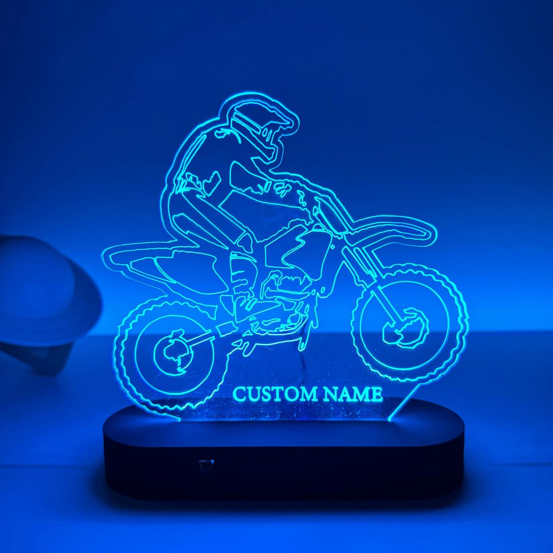 Motocross Dirt Bike Personalized Night Light, Christmas Present ...
