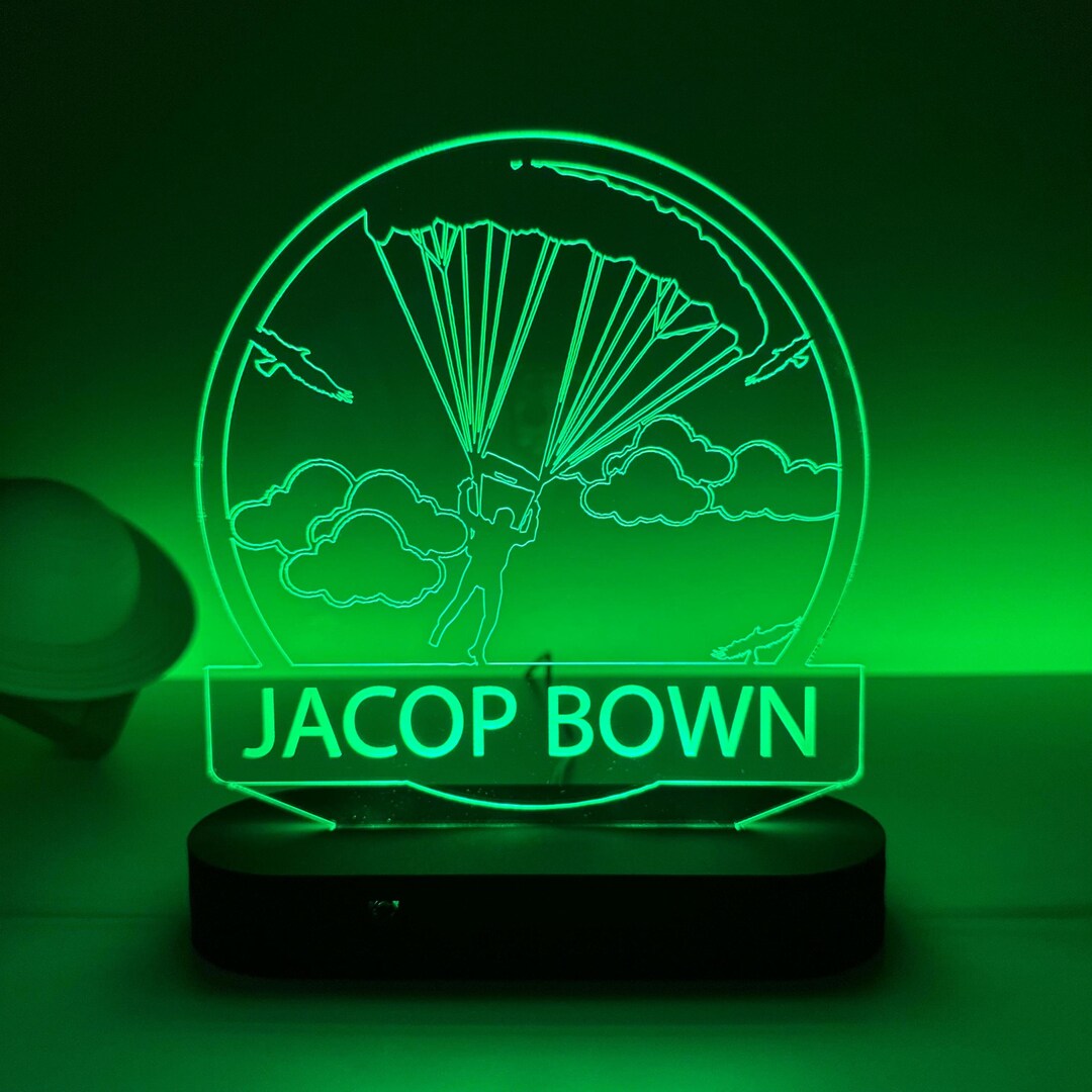 Custom Skydiving RGB Night Light, Parachute 3D Desk Lamp, Advanture ...