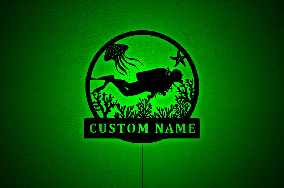 Custom Scuba Diving Wall Decor, Scuba Diver Wooden Wall Art, Scuba ...