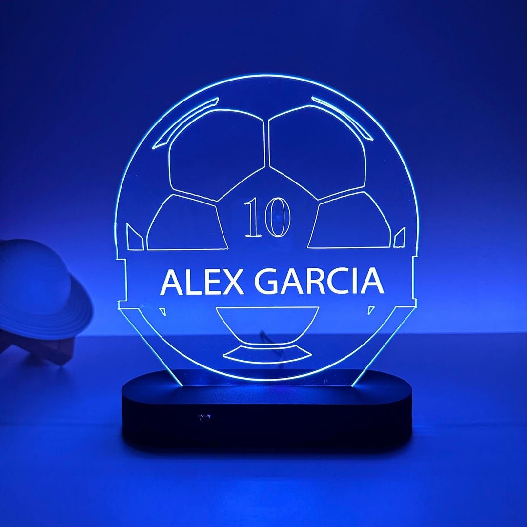 Personalized Soccer Ball 3D Night Light, Football Players Name Light ...