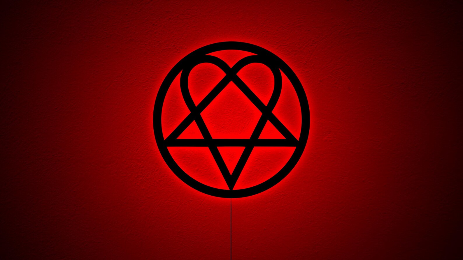 Heartagram RGB Wall Light, Heartagram Symbol LED Wall Art, Heart and ...