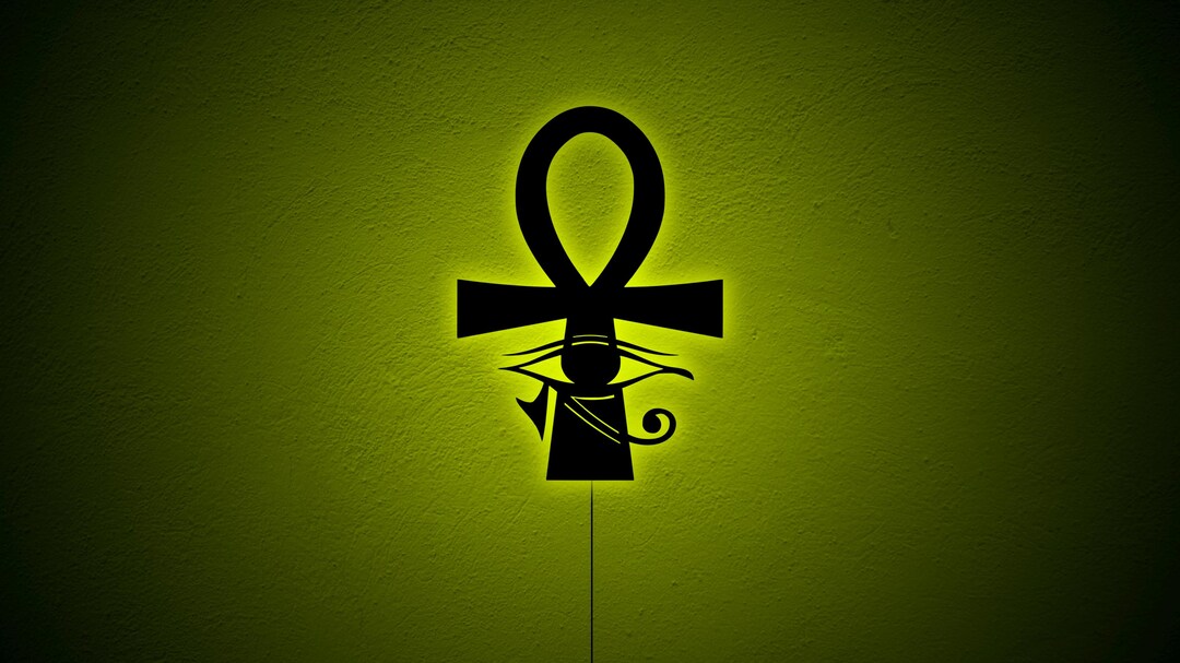 Ankh Eye of Horus RGB Wall Light, Egyptian Wall Art, Ankh Symbol Home ...